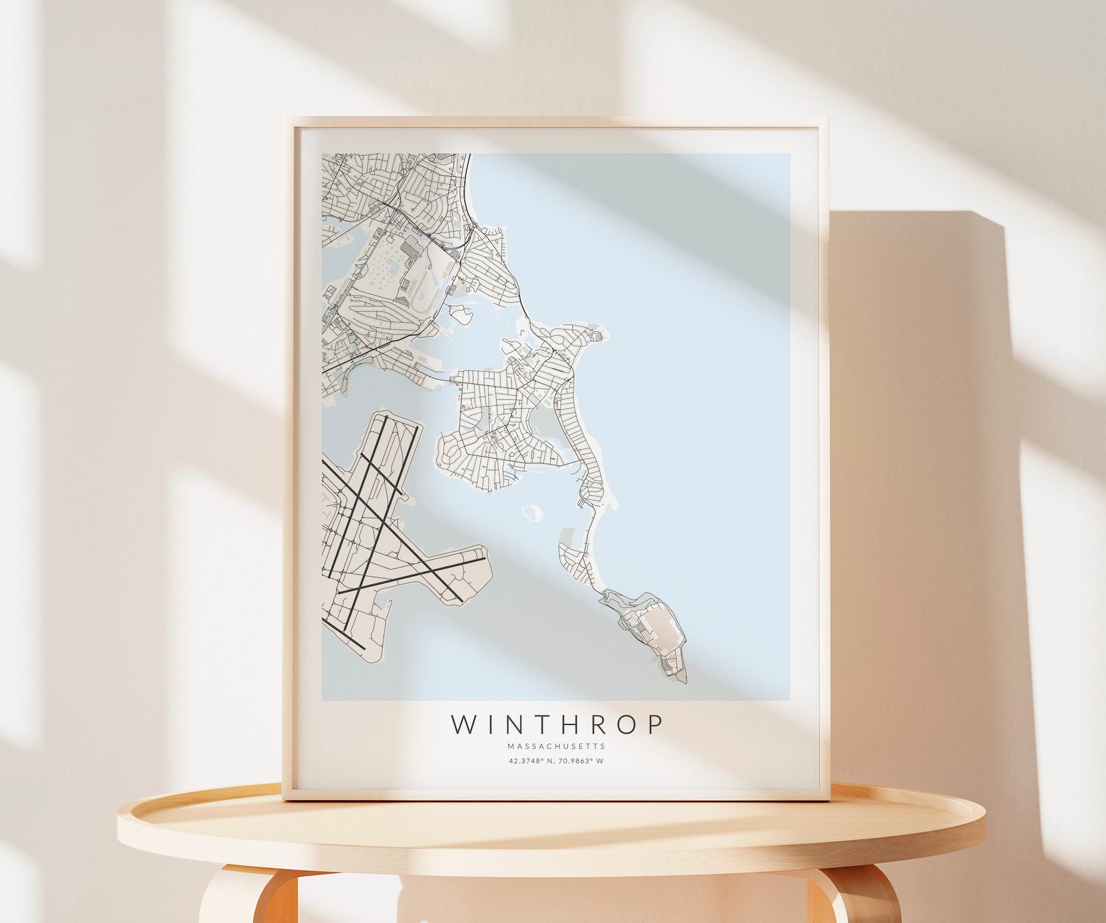 Winthrop Massachusetts Map Print, Winthrop Poster, Winthrop Gift ...