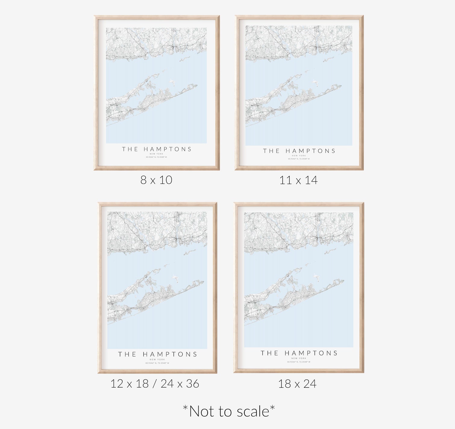 The Hamptons Map Print, Map of the Hamptons, Montauk Poster, the ...