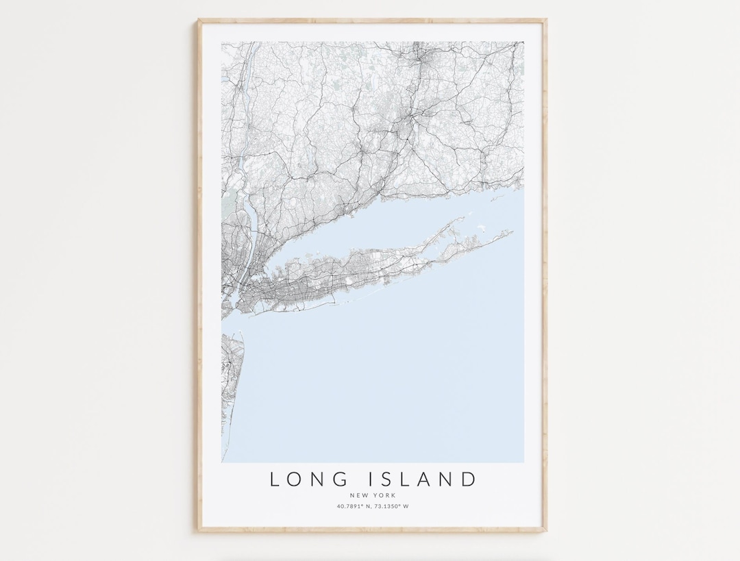 Long Island Map Print, Long Island Poster, New York Wall Art, Long ...