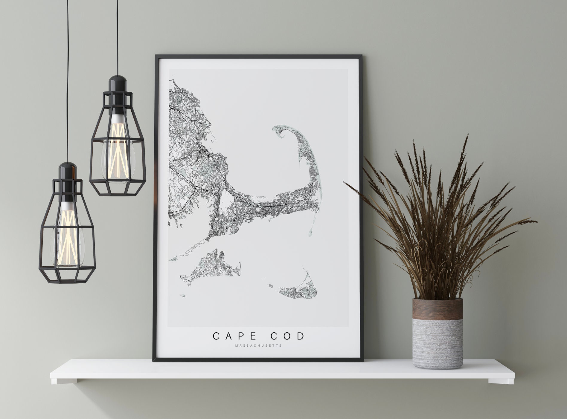 Cape Cod Map Print, Cape Cod Poster, Nantucket Map Print, Martha's ...