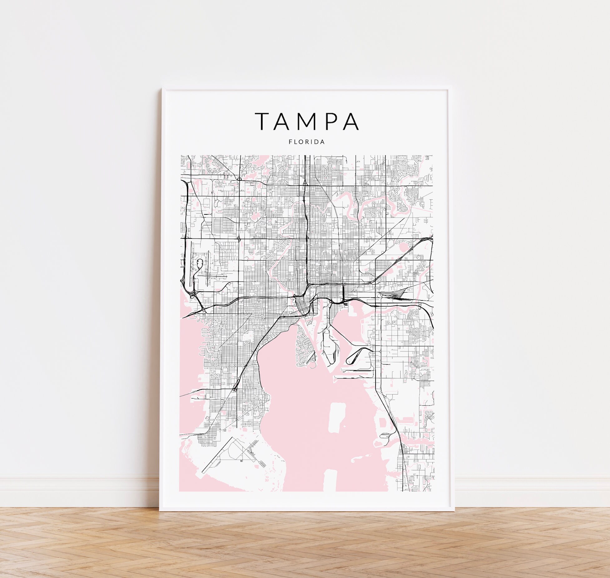 Tampa Florida Map Print Tampa Poster Tampa Florida Decor - Etsy