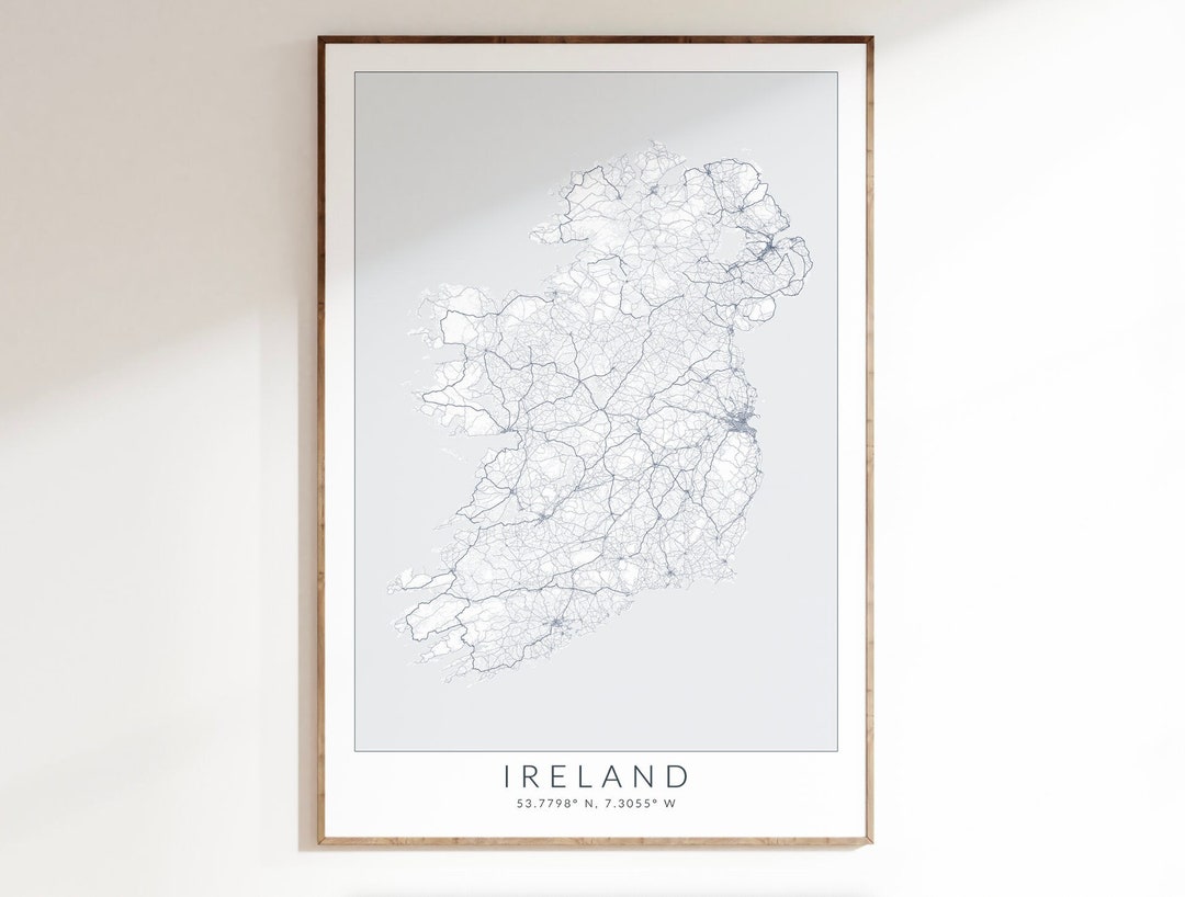 Ireland Map Print, Ireland Map Poster, Ireland Gift, Minimalist Map ...