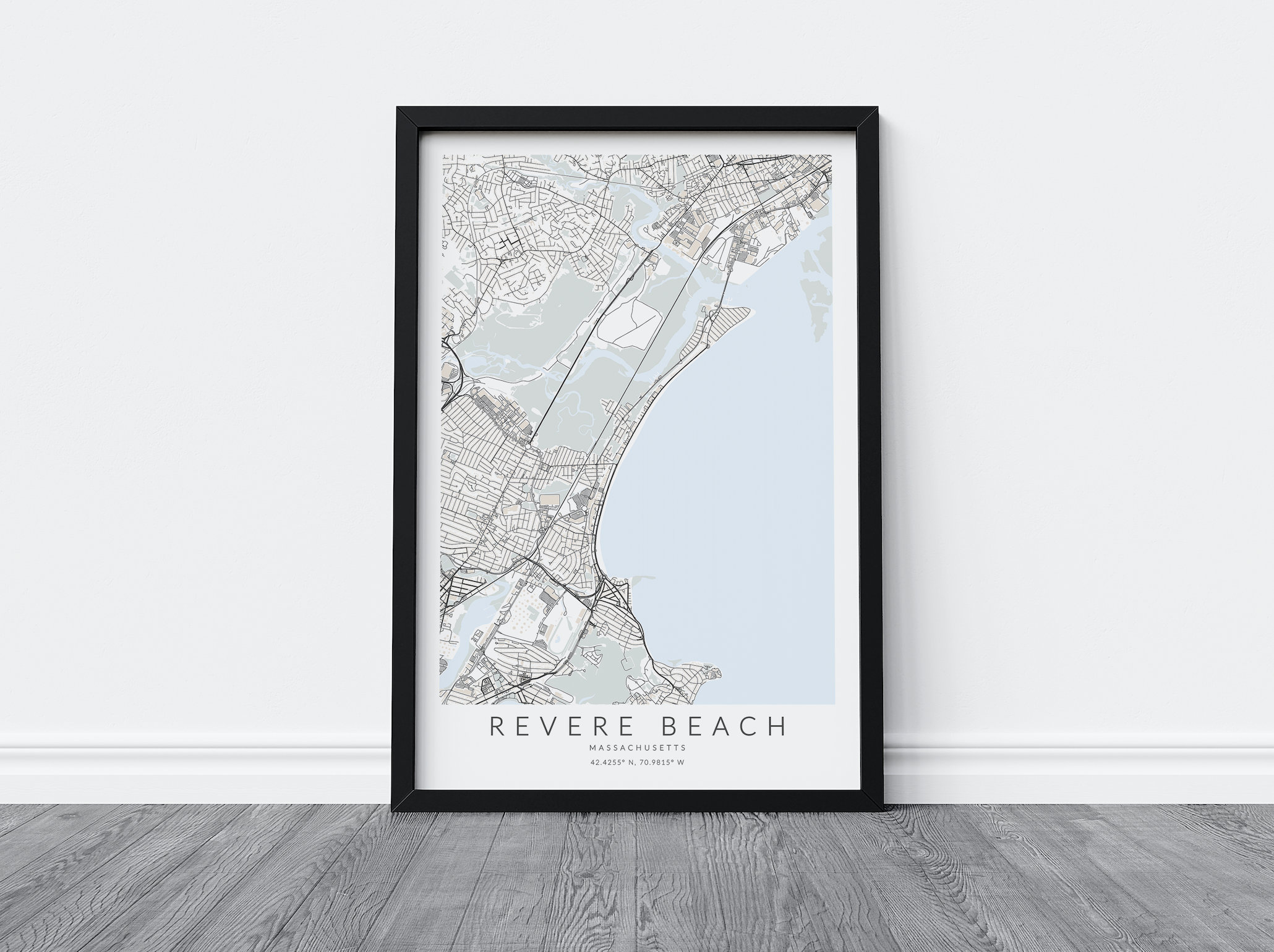 Revere Beach Map Print, Revere Beach Poster, Revere Massachusetts ...