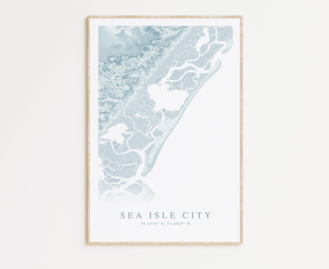 Sea Isle City Jersey Map Print, Map of Sea Isle City, Sea Isle City ...