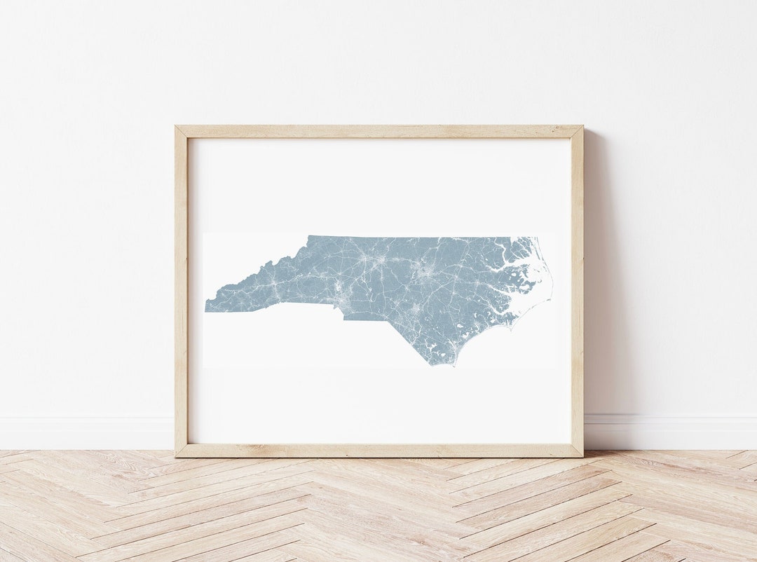North Carolina Map Print, North Carolina Poster, North Carolina State ...