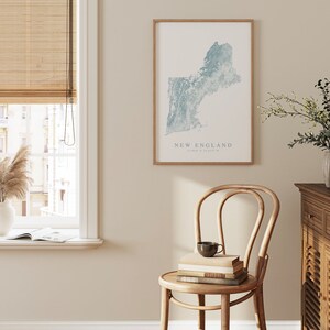 New England Map Print, Map of New England, New England Gift, New ...