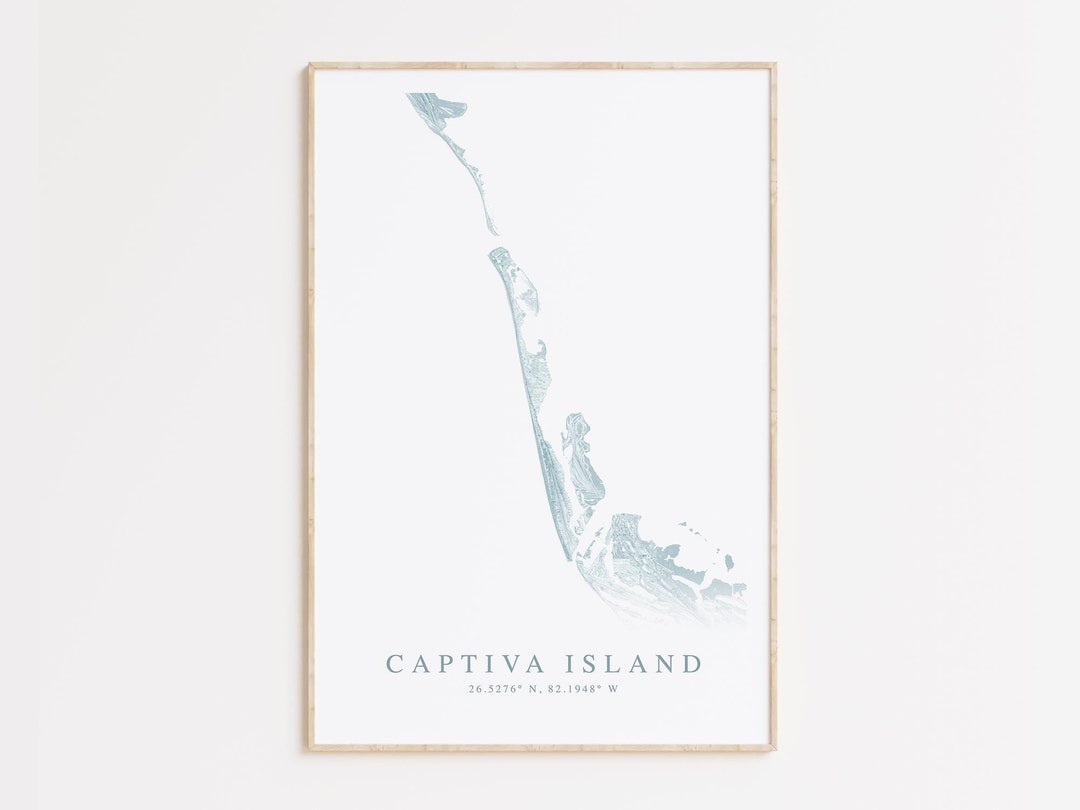 Captiva Island Florida Map Print, Map of Captiva Florida, Florida Beach ...