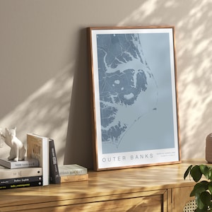 Outer Banks Map Poster, Outer Banks Print, North Carolina Map, Outer ...