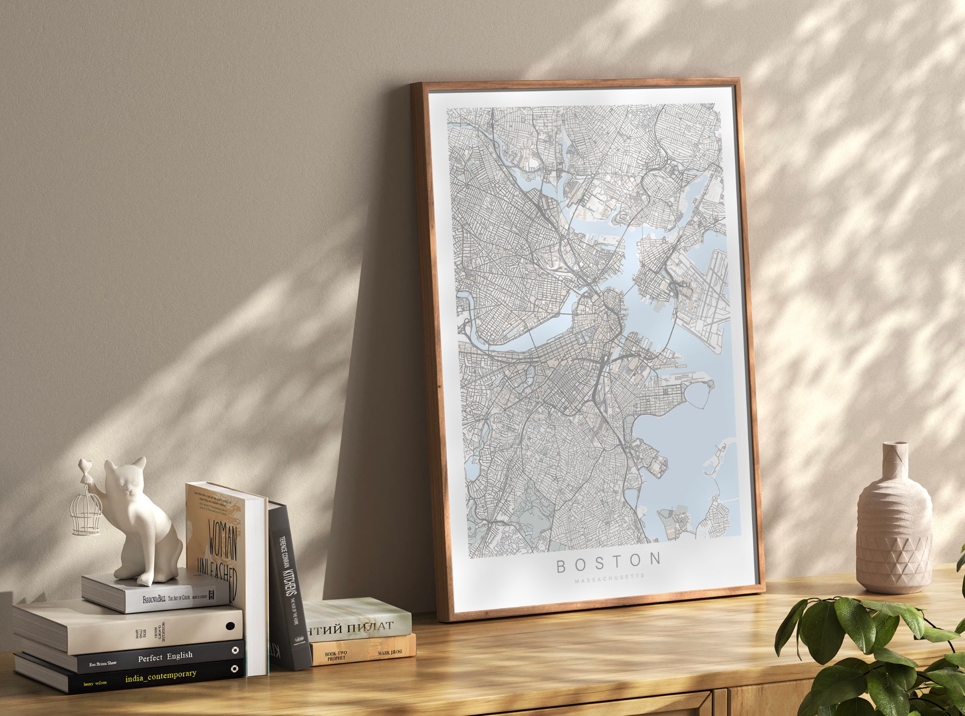 Boston Map Print, Boston City Street Map, Boston Wall Decor, Boston ...