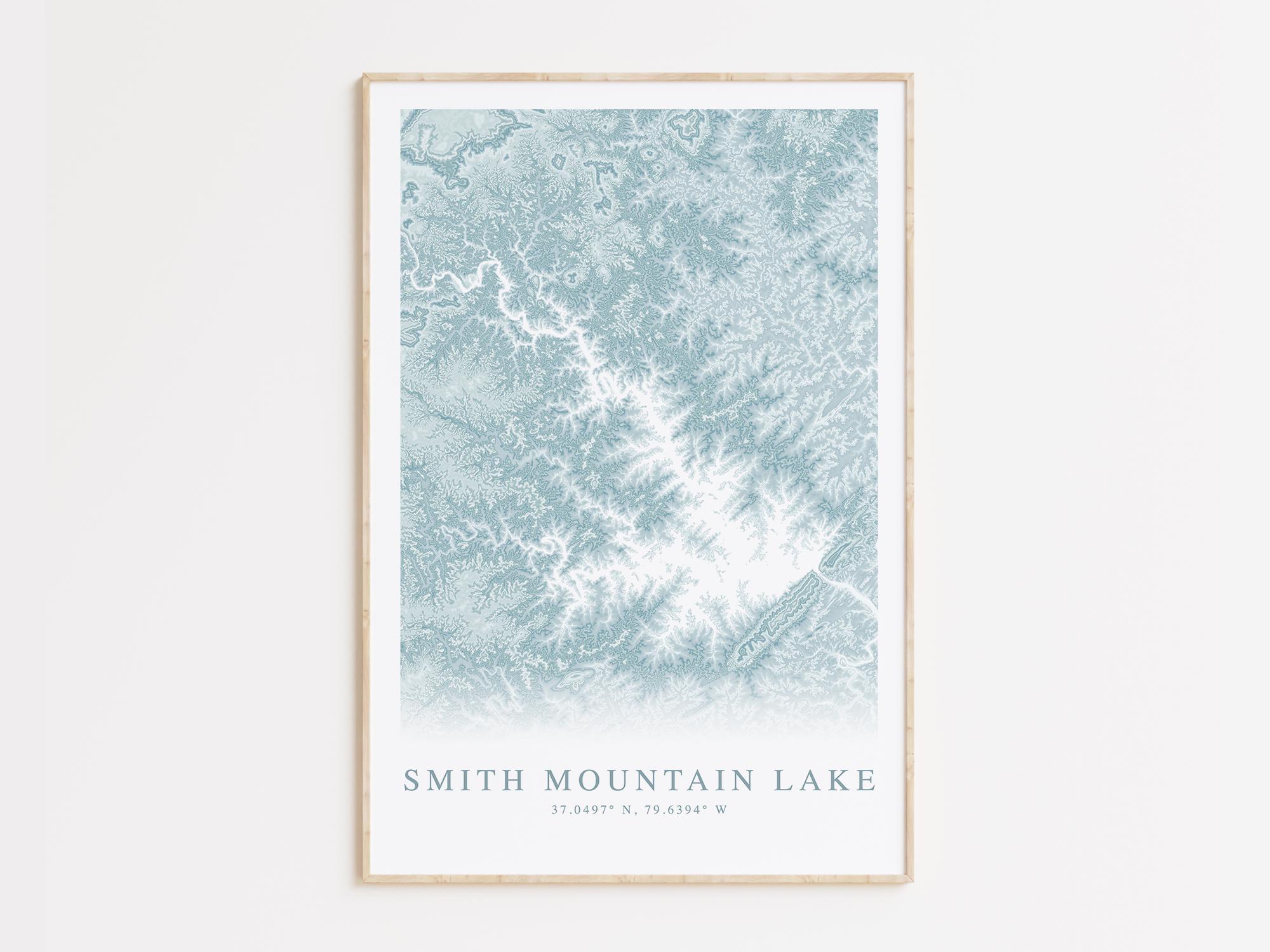 Smith Mountain Lake Map Print, Map of Smith Mountain Lake Virginia ...