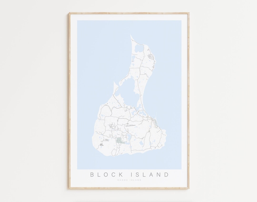 Block Island Map Print, Block Island Poster, Rhode Island Map Decor ...