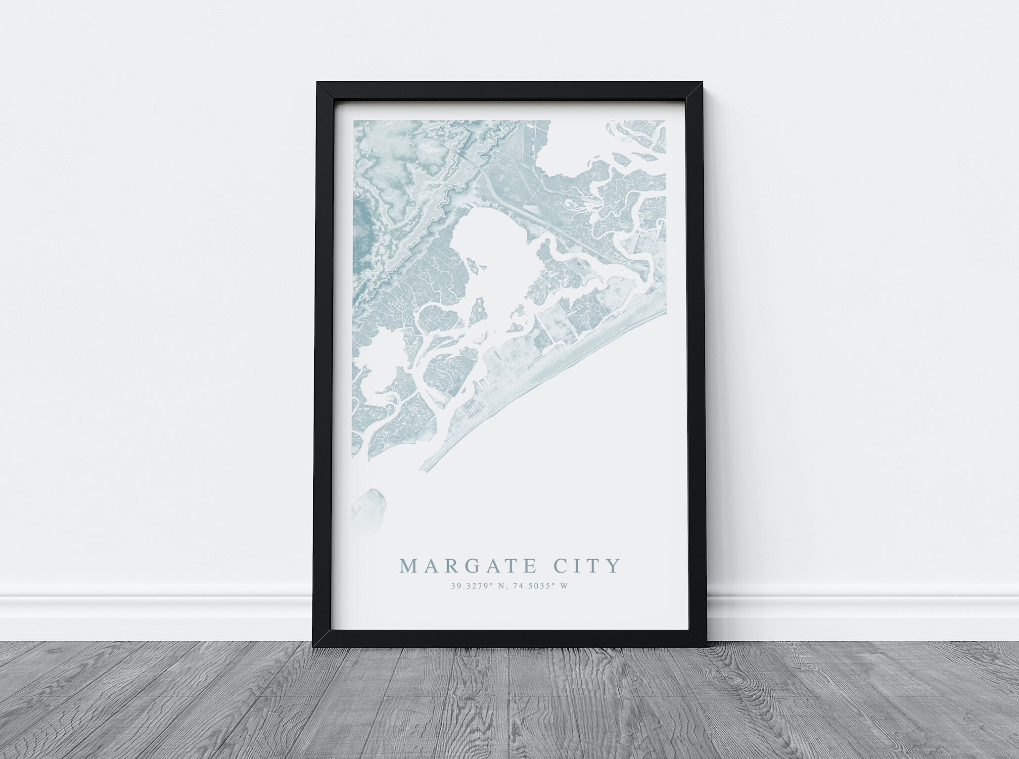 Margate City Jersey Map Print, Map of Margate City, Margate City Gift ...