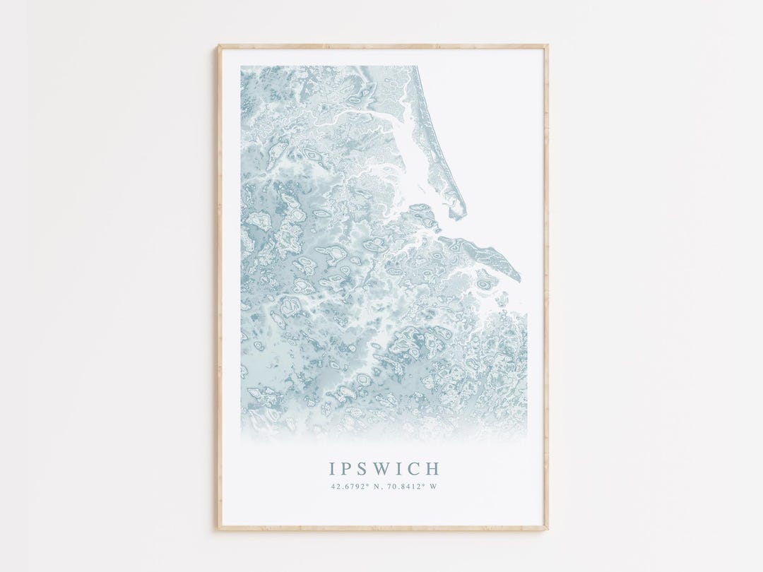 Ipswich Massachusetts Map Print, Ipswich MA Gift, North Shore MA, Plum ...