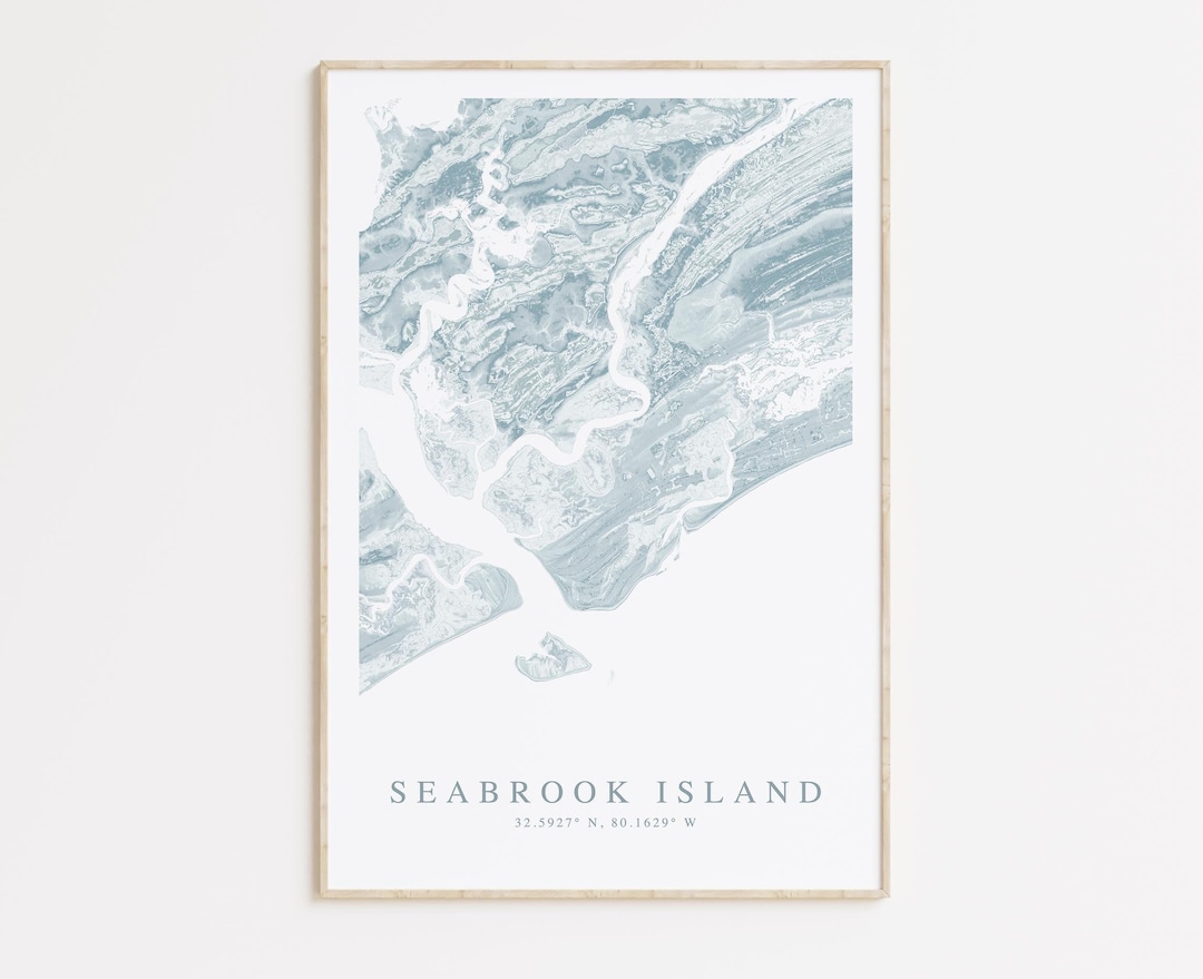 Seabrook Island Map Print, Map of Seabrook Island, Seabrook Island Gift ...