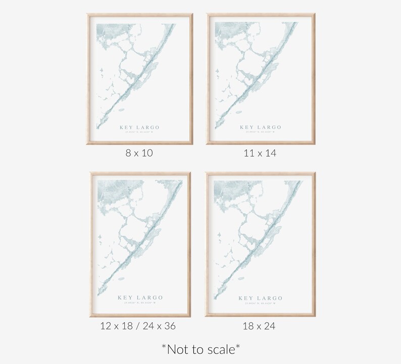 Key Largo Florida Map Print, Map of Key Largo, Florida Keys Map Print ...
