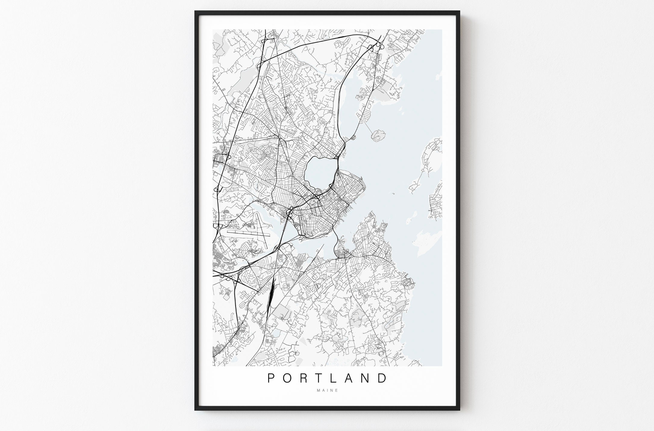Portland Maine Map Print Map of Portland Maine Wall Art - Etsy
