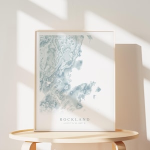 Rockland Maine Map Print, Map of Rockland Maine, Maine Beach Home Gift ...