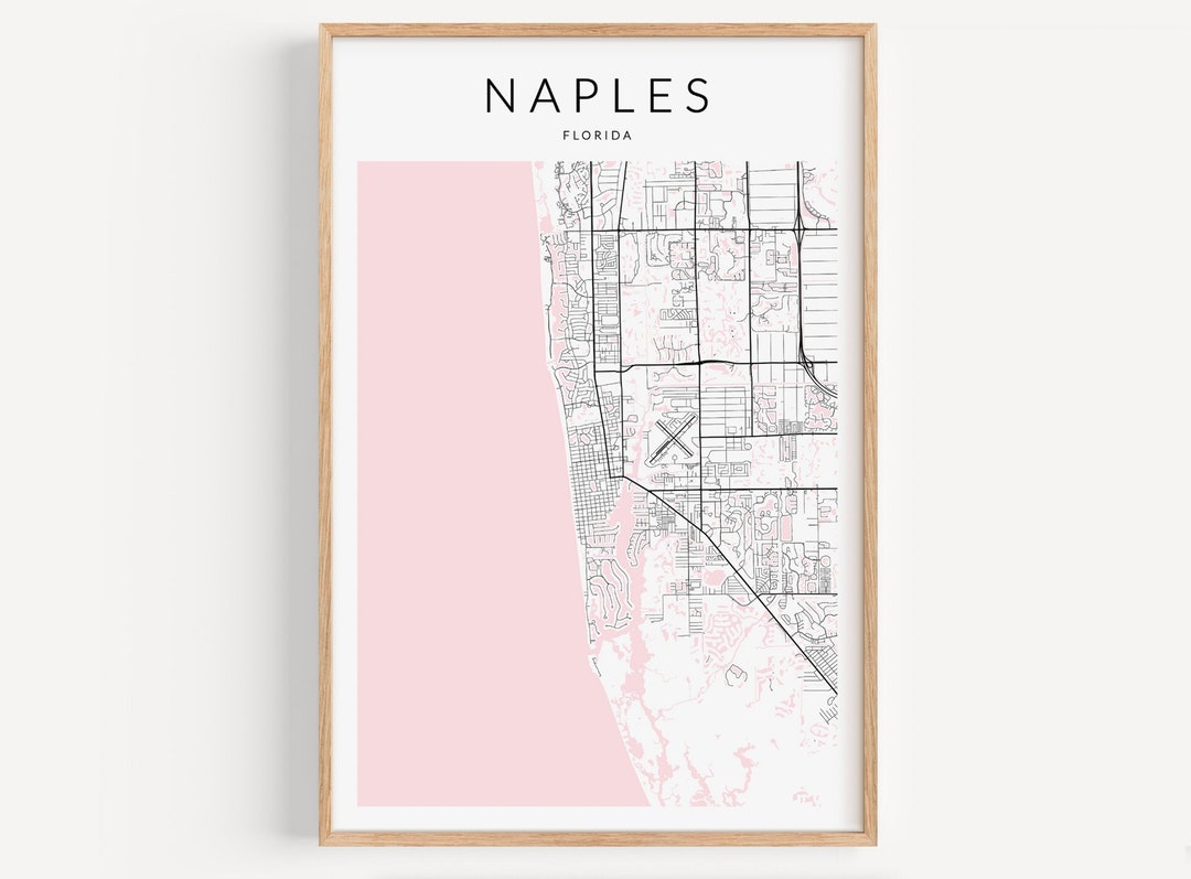 Naples Florida Map Print, Naples Poster, Naples Florida Decor, Florida ...