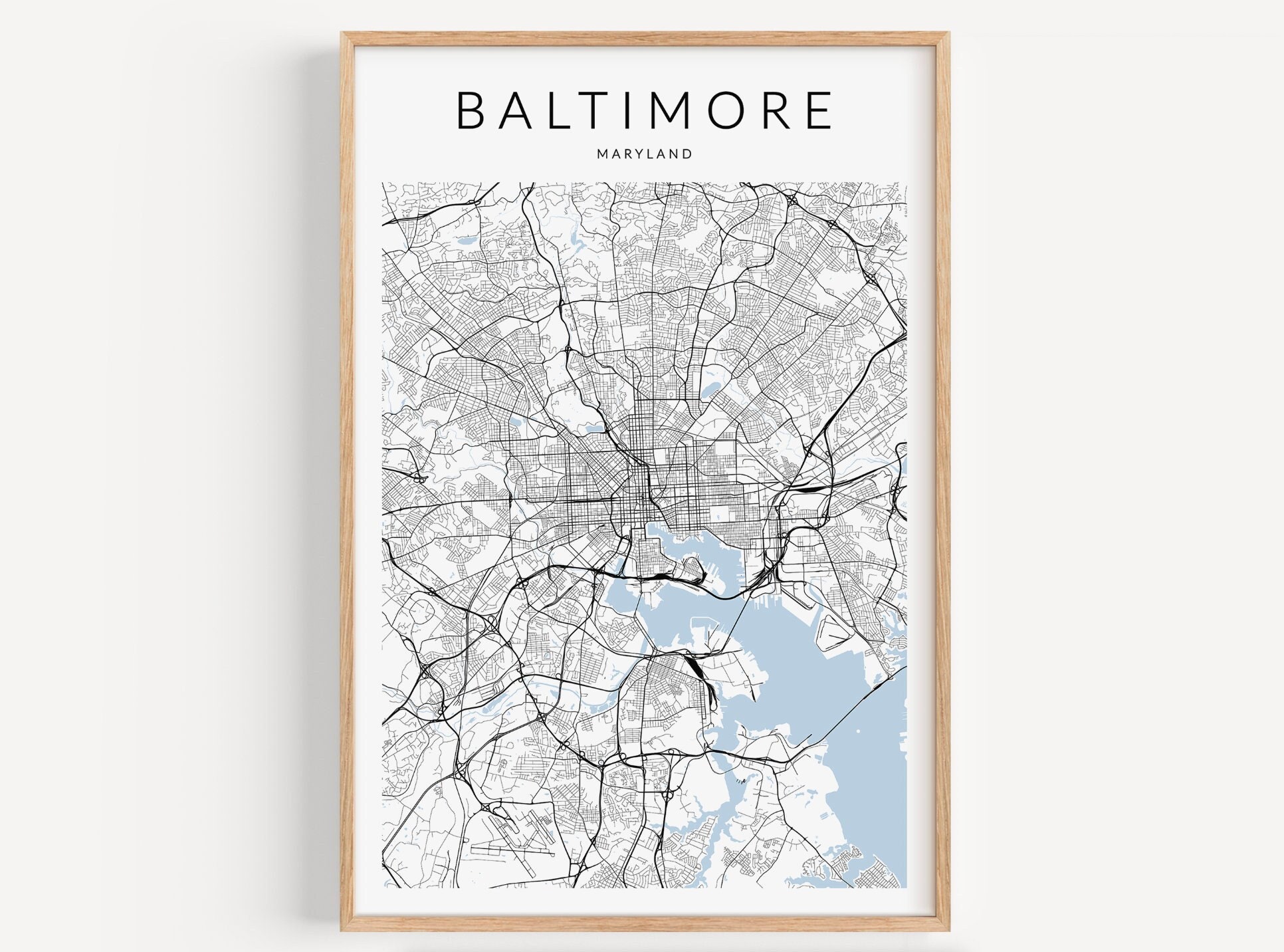 Baltimore Poster Baltimore Map Poster Maryland Map - Etsy