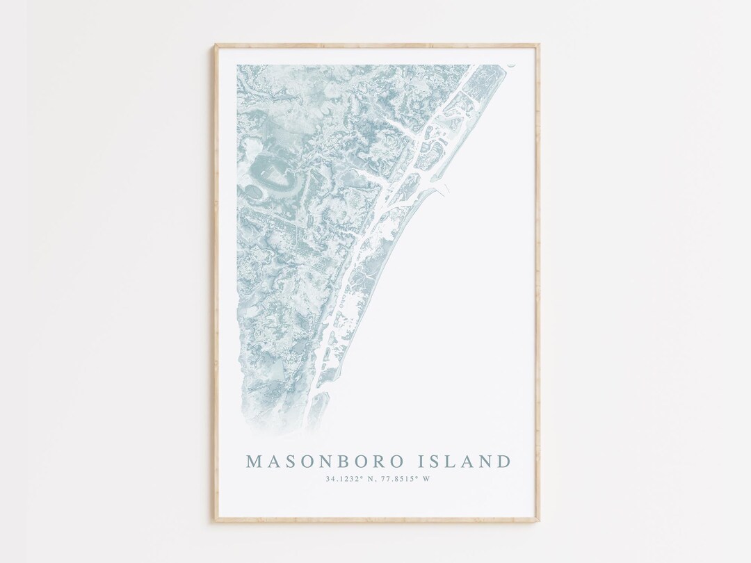 Masonboro Island North Carolina Map Print, Map of Masonboro Island ...