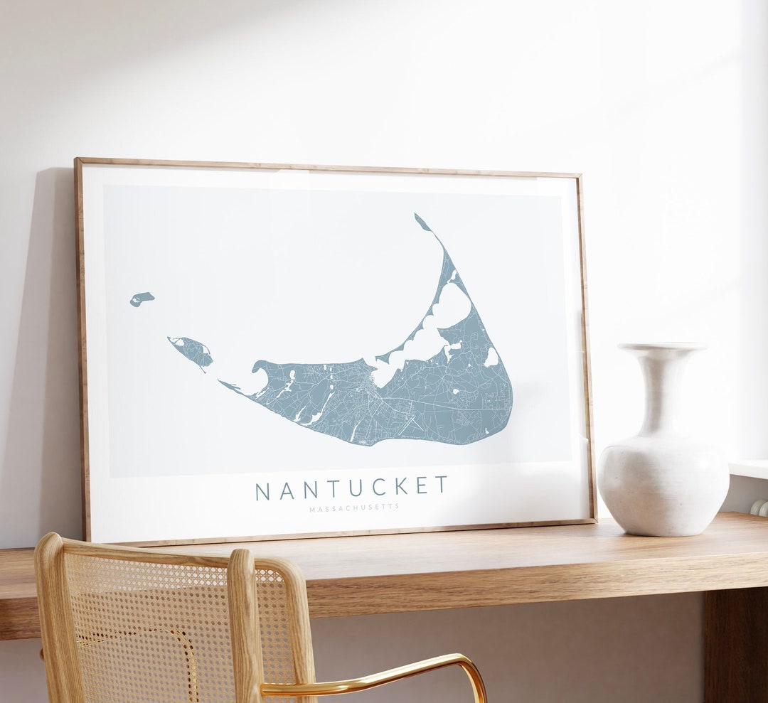 Nantucket Map Print, Nantucket Poster, Nantucket Art, Nantucket MA Gift ...