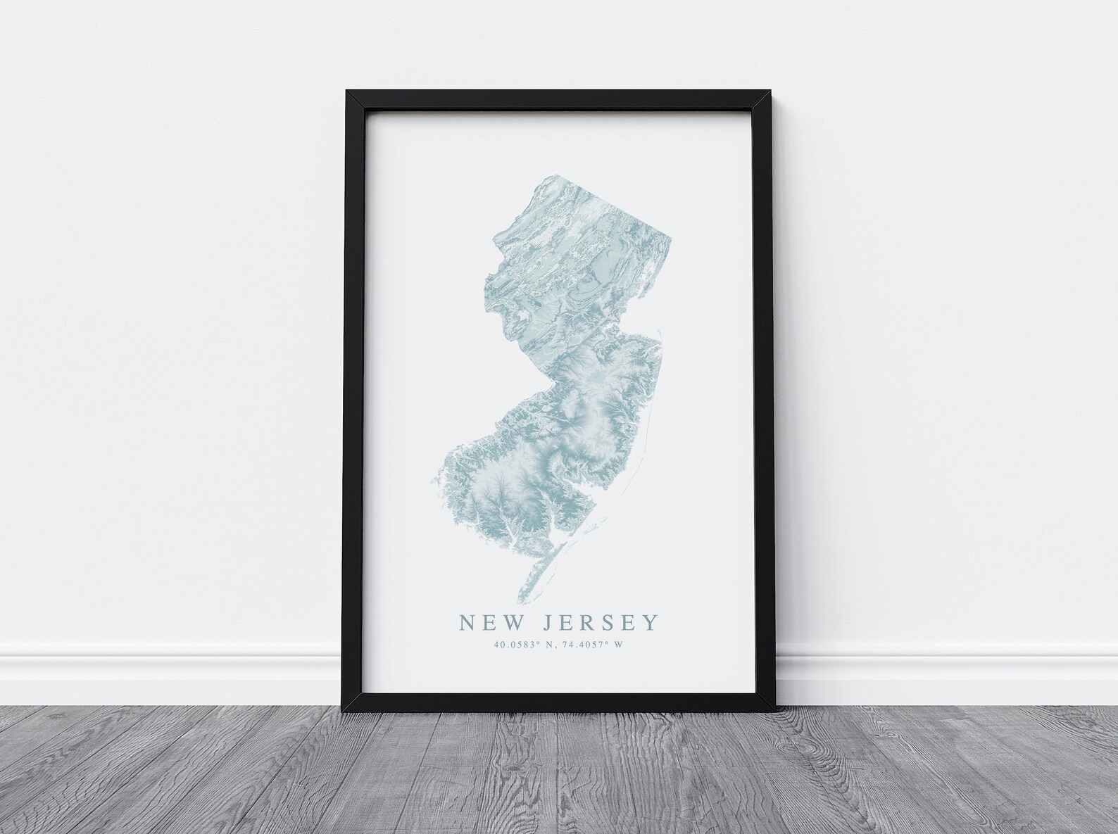 New Jersey Map Print, New Jersey State Poster, New Jersey Beach Home ...