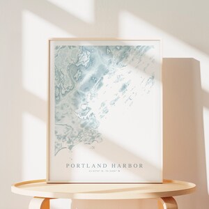 Portland Harbor Maine Map Print, Portland Map Poster, Portland Maine ...