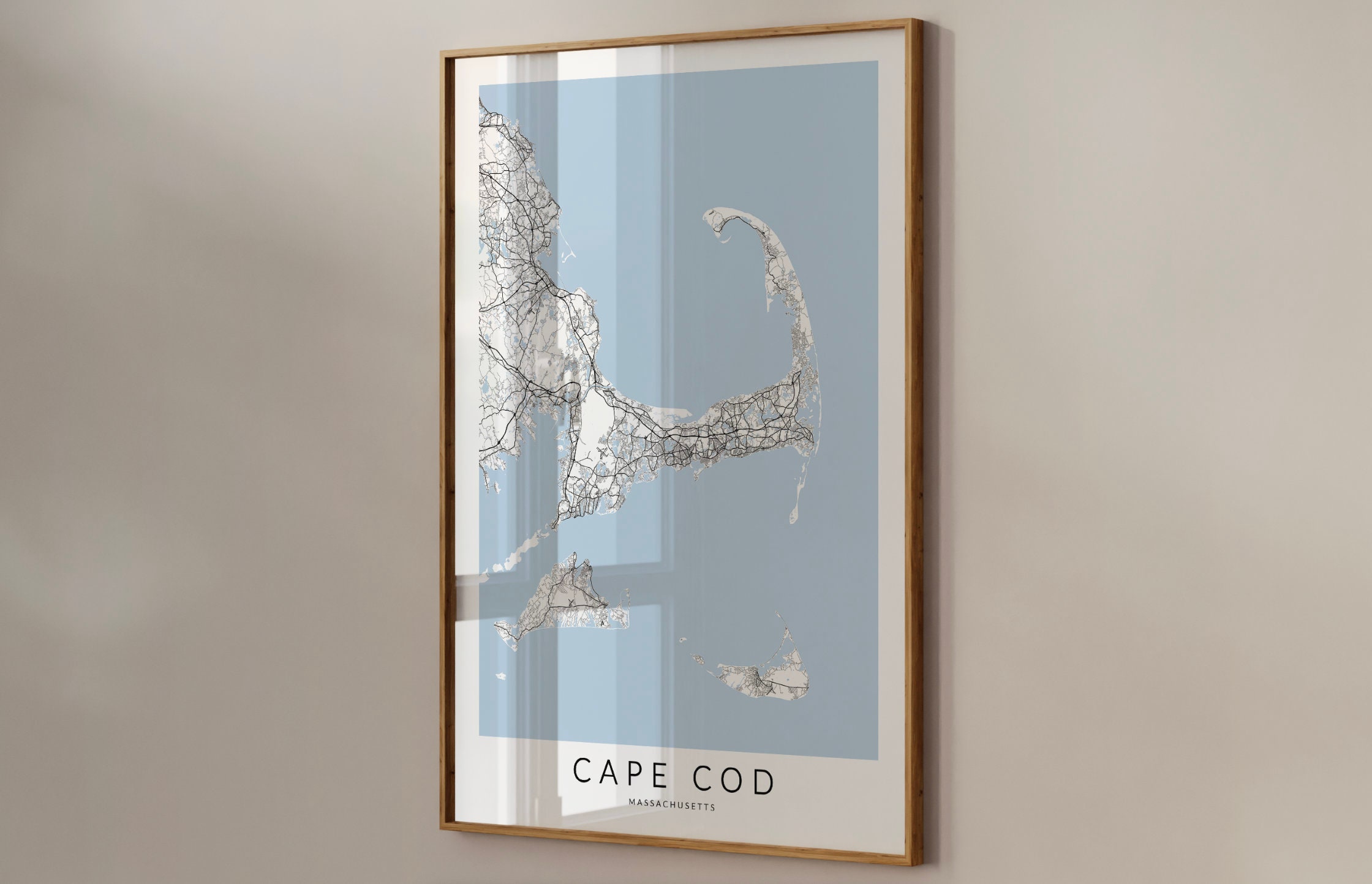 Cape Cod Map Print, Massachusetts Map Print, Cape Cod Massachusetts ...