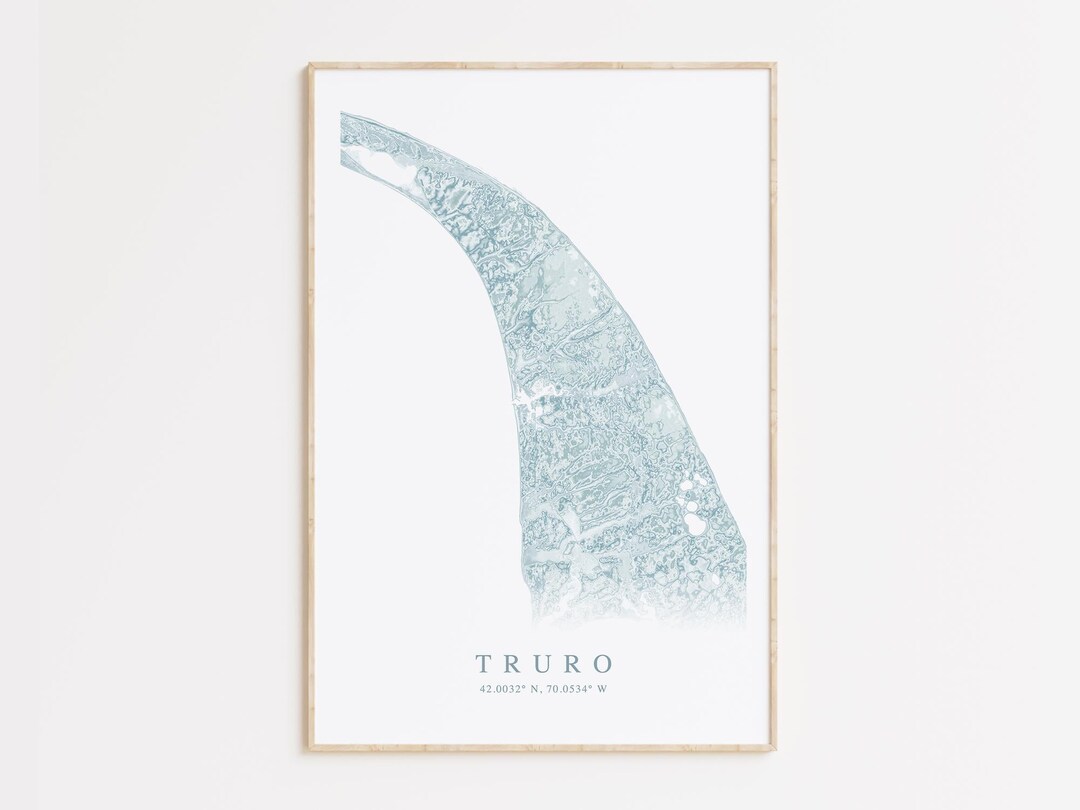 Truro Map Print, Cape Cod Map Poster, Truro Gift, Massachusetts Map ...