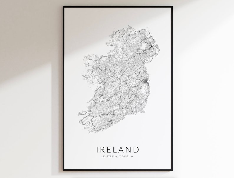 Ireland Map Print Ireland Map Poster Ireland Gift - Etsy