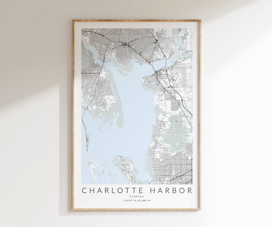 Charlotte Harbor Florida Map Print, Map of Charlotte Harbor, Charlotte ...