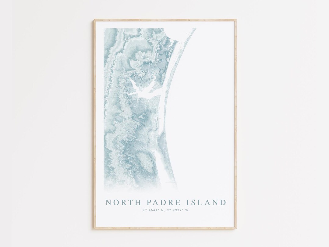 North Padre Island Texas Map Print, North Padre Island Poster, Texas ...