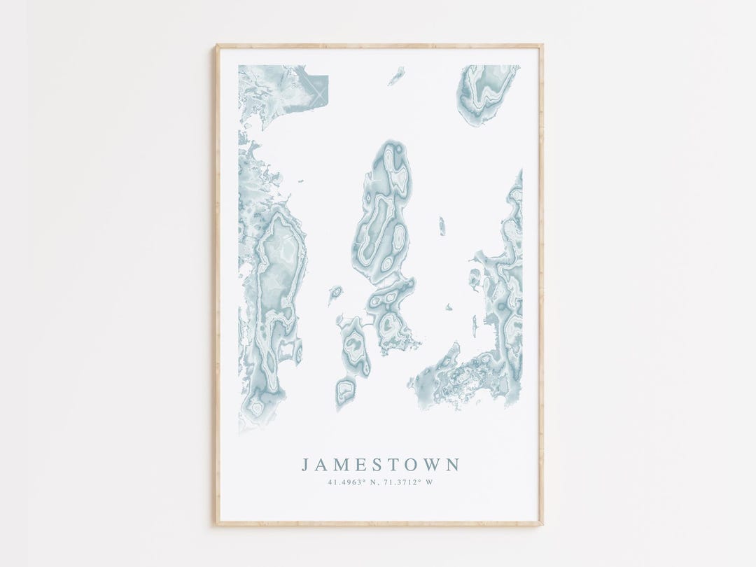 Jamestown Rhode Island Map Print, Jamestown Map Poster, Jamestown Gift ...
