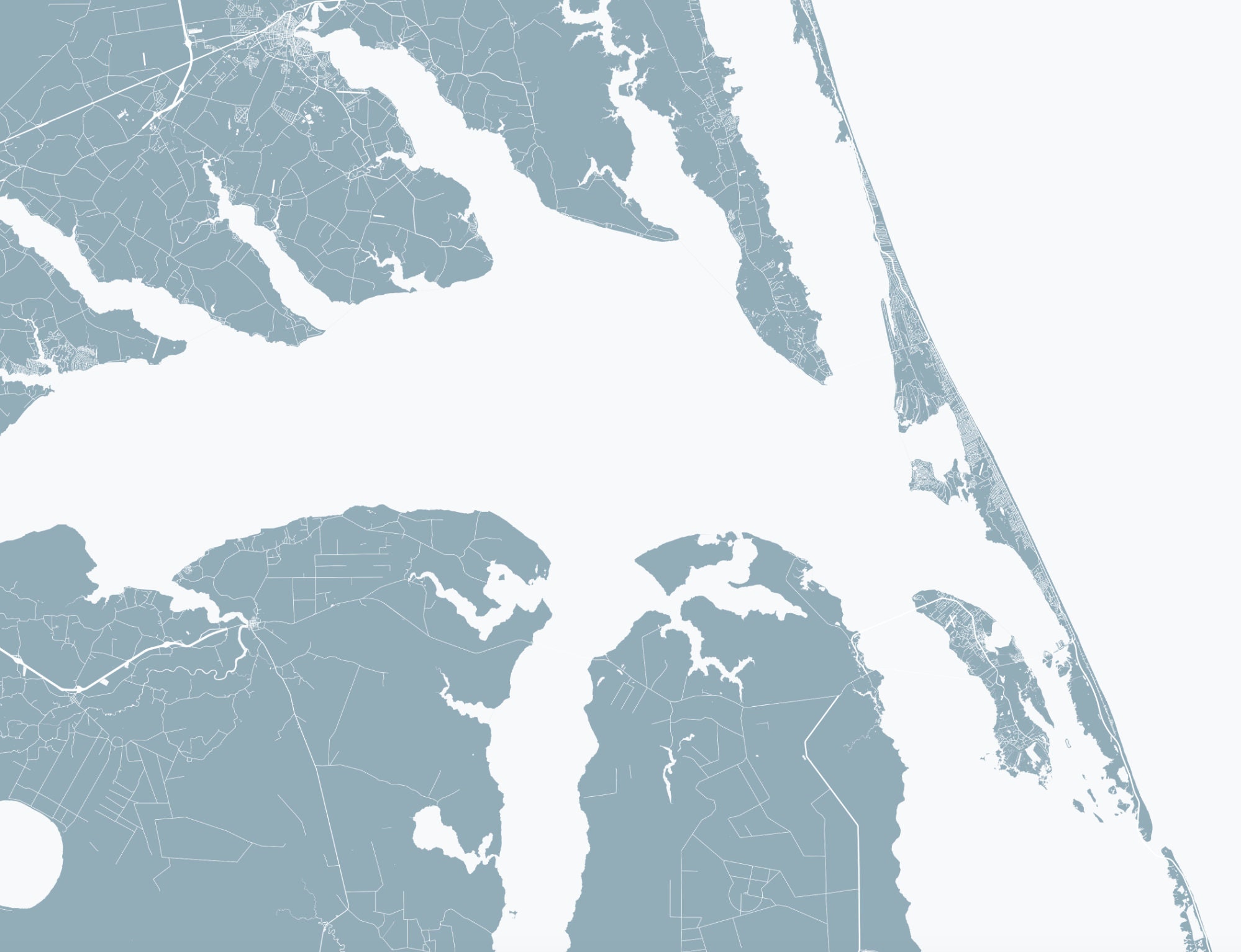 Outer Banks Map Print North Carolina Map Print Outer Banks - Etsy