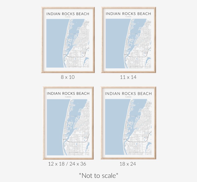 Indian Rocks Beach Map Print, Florida Map Print, Indian Rocks Beach ...