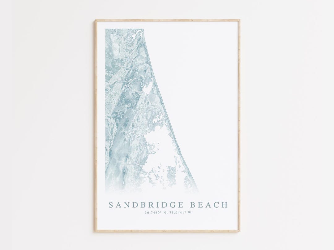Sandbridge Beach Virginia Map Print, Map of Sandbridge Beach ...