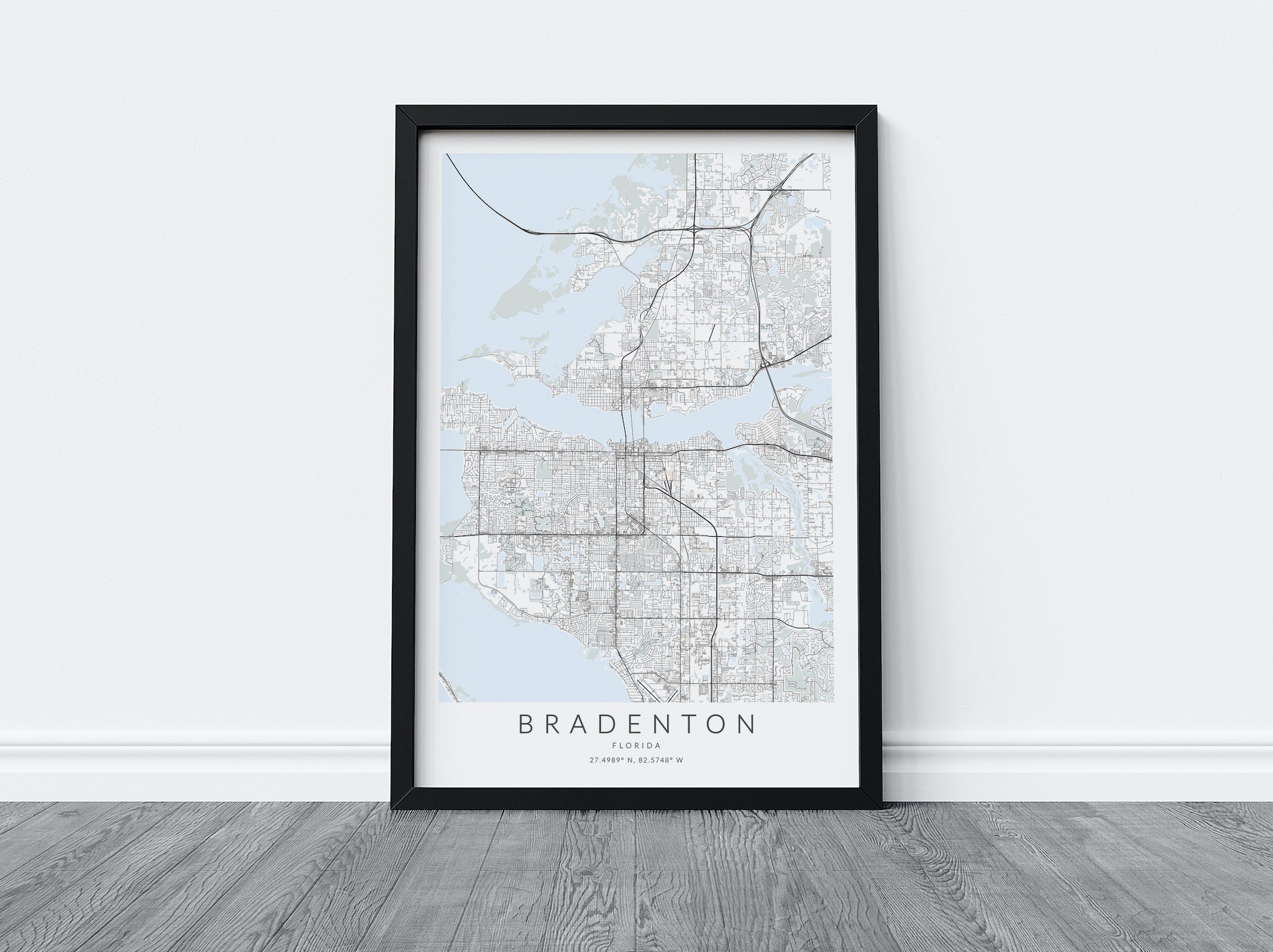 Bradenton Florida Map Print, Map of Bradenton Florida, Bradenton ...