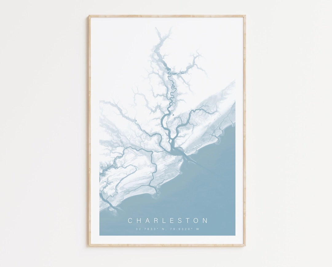 Charleston South Carolina Map Print, Charleston City Map, Charleston SC ...