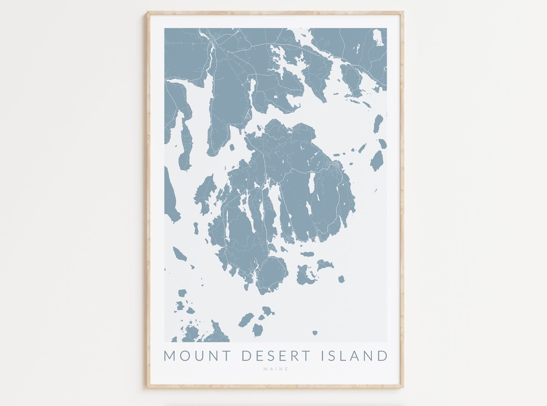 Mount Desert Island Map Print, Mount Desert Island Poster, Minimalist ...