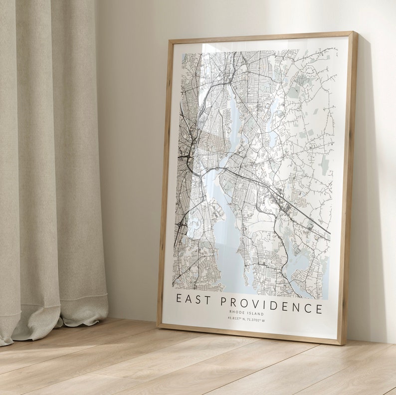 East Providence Rhode Island Map Print, Providence RI Poster, East ...