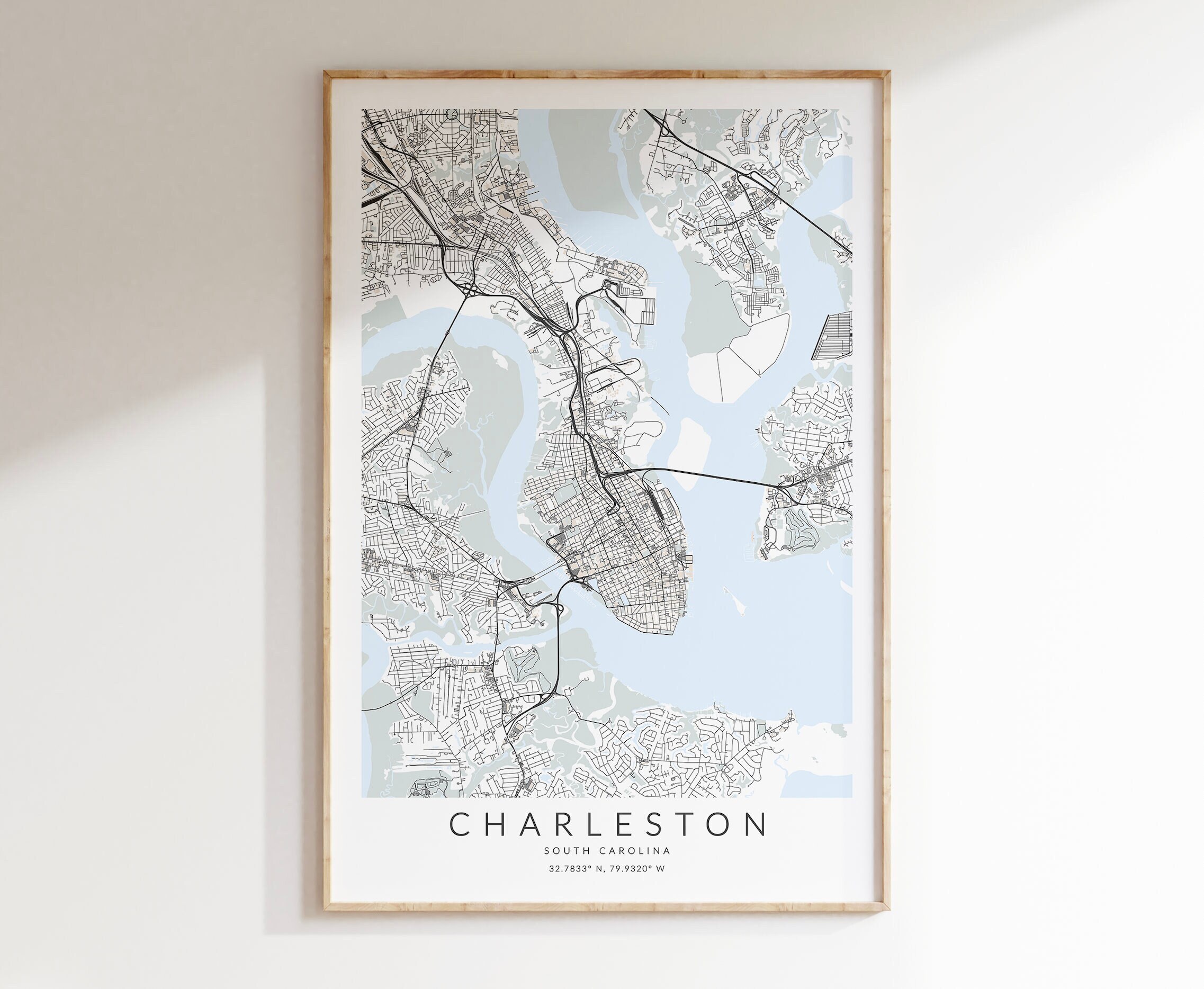 Charleston South Carolina Map Print, Map of Charleston, Charleston ...