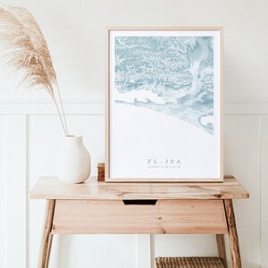 Highway 30A Map Print, 30A Wall Art, Florida 30A Poster, Miramar Beach ...
