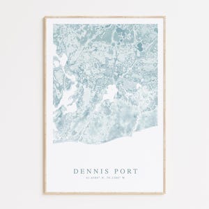 Dennis Port Map Print, Cape Cod Map Poster, Dennis Port Gift ...