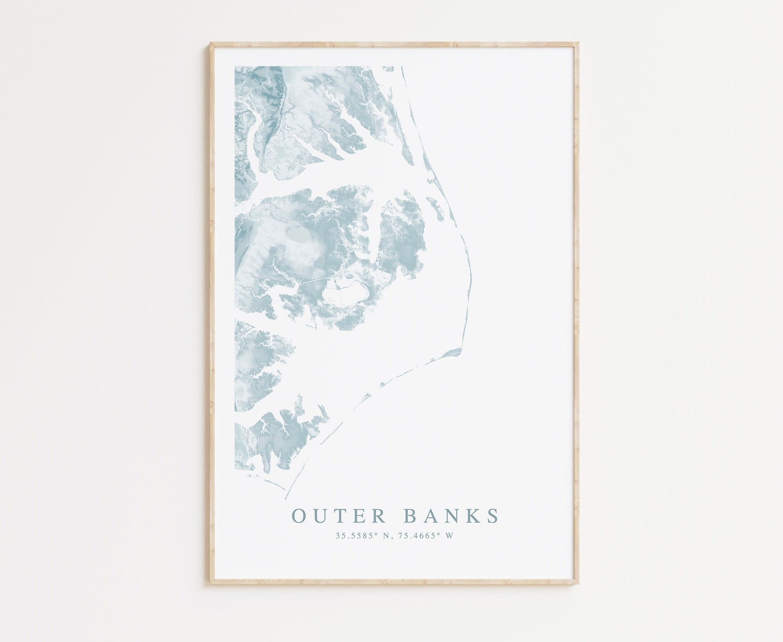 Outer Banks Map Print, Outer Banks Poster, North Carolina Map Poster ...