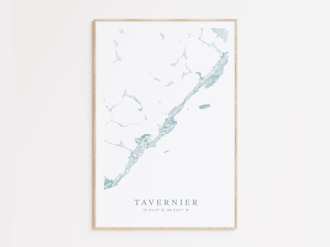 Tavernier Florida Map Print, Map of Tavernier, Florida Keys Map Print ...