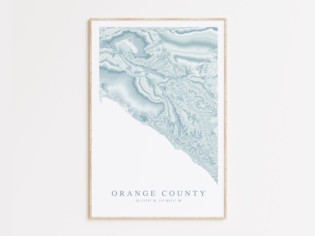 Orange County Map Print, Map of Socal, Beach Home Gift, California Wall ...