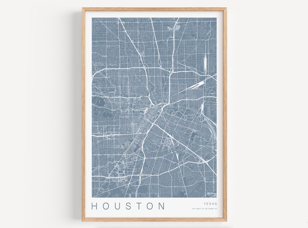 Houston Map Poster, Houston Print, Texas Map, Houston Gift, Texas Gift ...