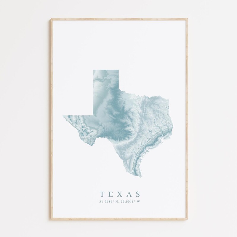 Texas Map Print - Etsy