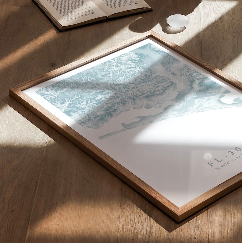 Highway 30A Map Print, 30A Wall Art, Florida 30A Poster, Miramar Beach ...