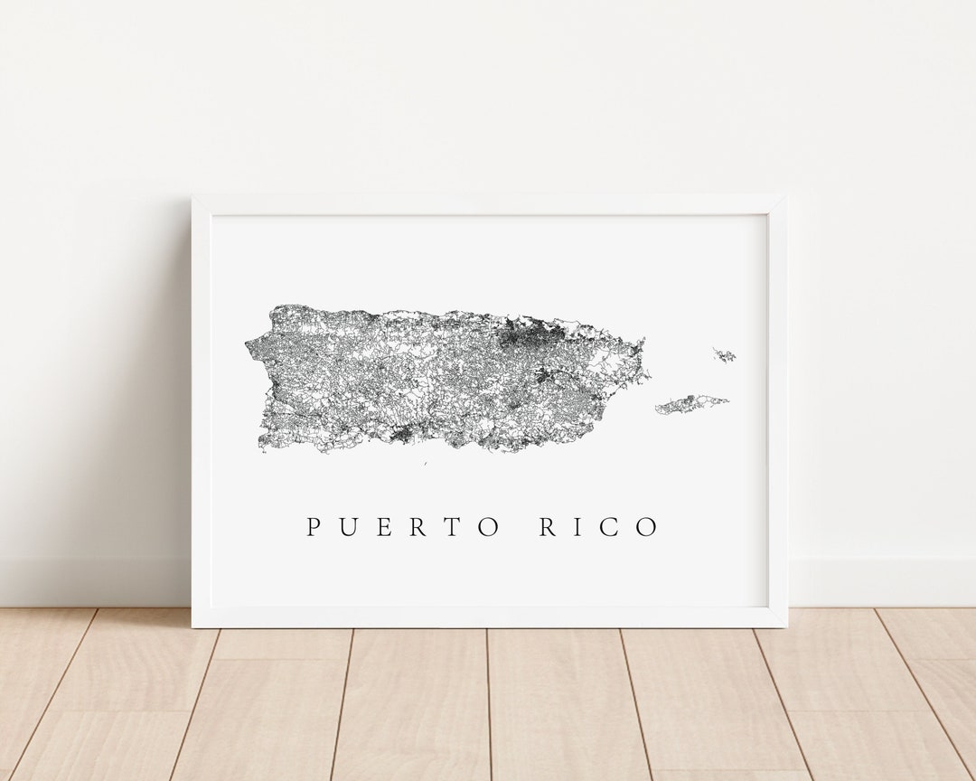 Puerto Rico Map Print | Puerto Rico Poster | Map Home Decor | Puerto ...